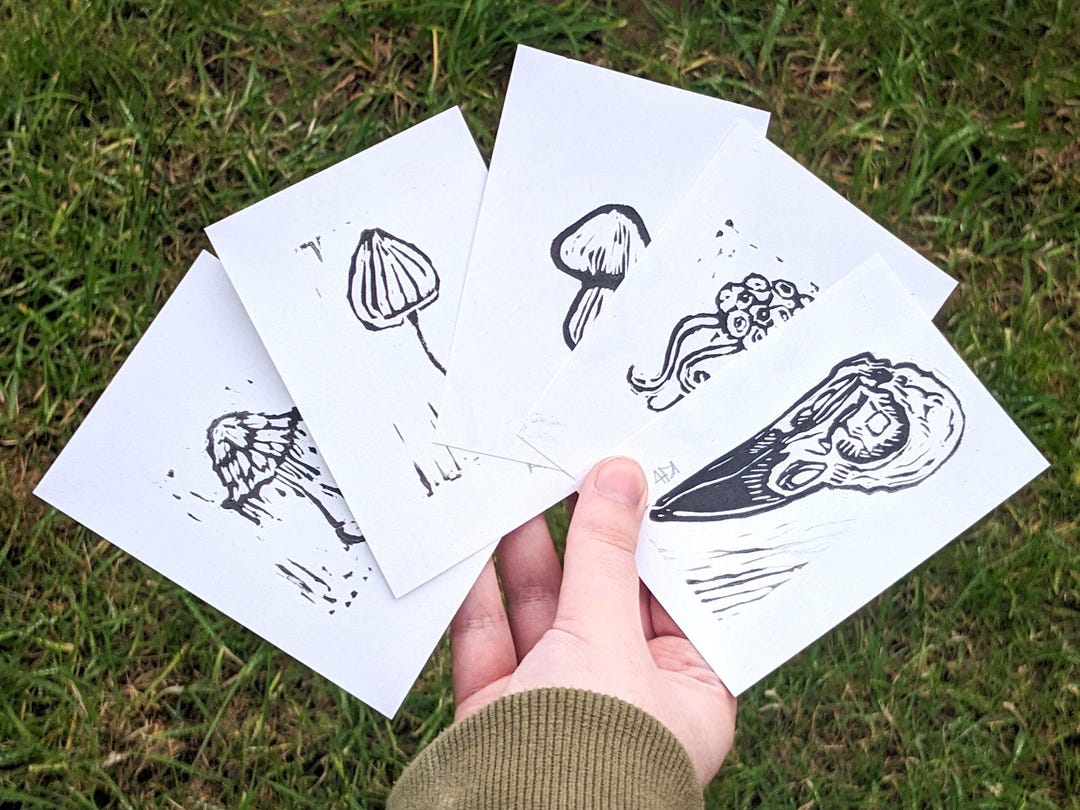 Mini Linocut Print, Small Lino Print A7 - Etsy