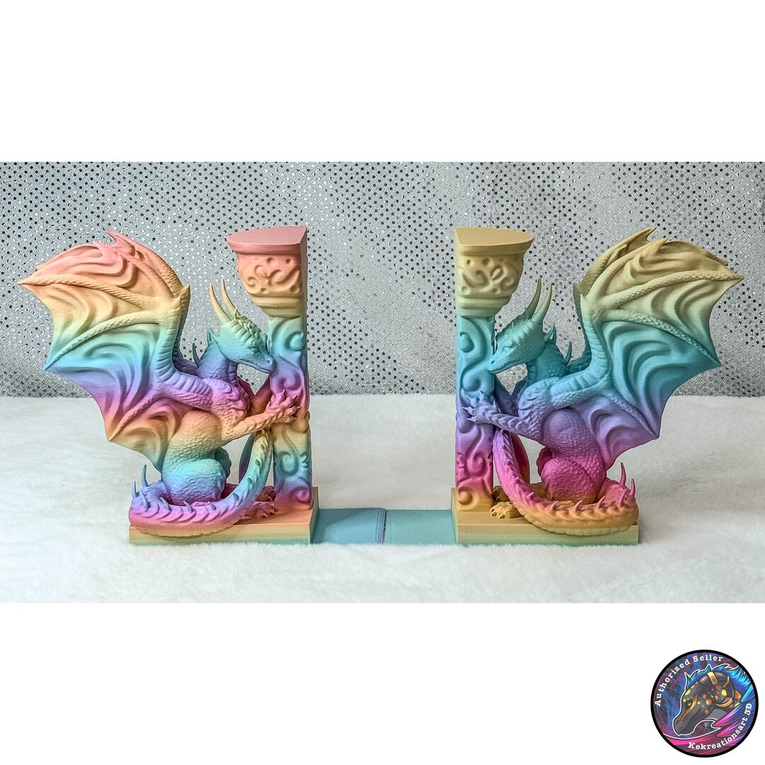 Dragon Book Ends | 3D Printed Book Ends | 3D Printed Decoration - Etsy