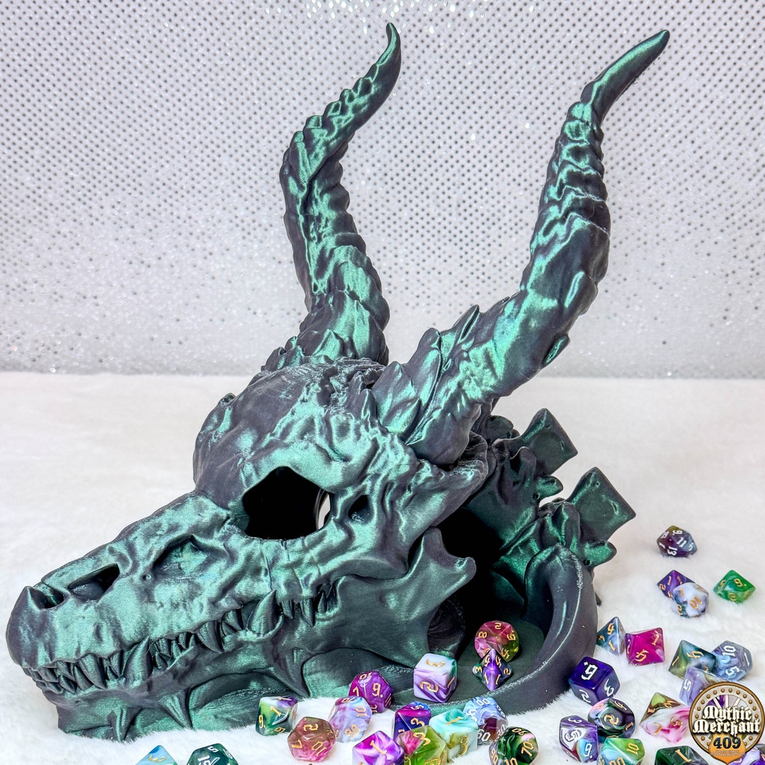 Dragon Skull Dice Tower | 3D Printed Dnd Dice Tower | Dice Roller Tower ...