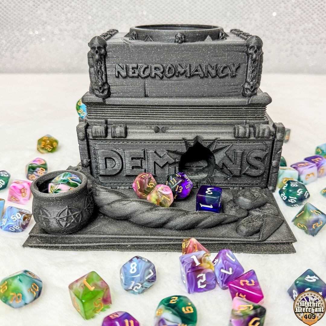 Necromancer Spellbook Dice Tower | 3D Printed Dnd Dice Tower | Dice ...