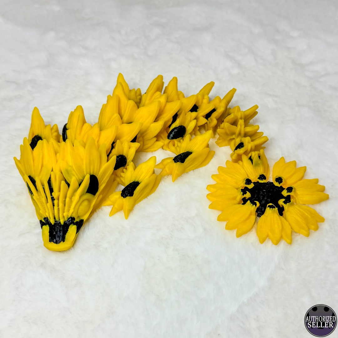 Baby Sunflower Dragon | 3D Printed Articulated Dragon | Fidget Dragon ...