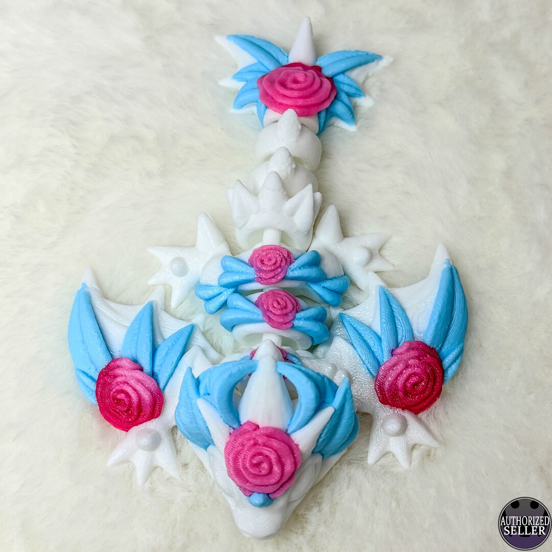 Tiny Rose Wyvern | 3D Printed Articulated Wyvern | Fidget Toy - Etsy