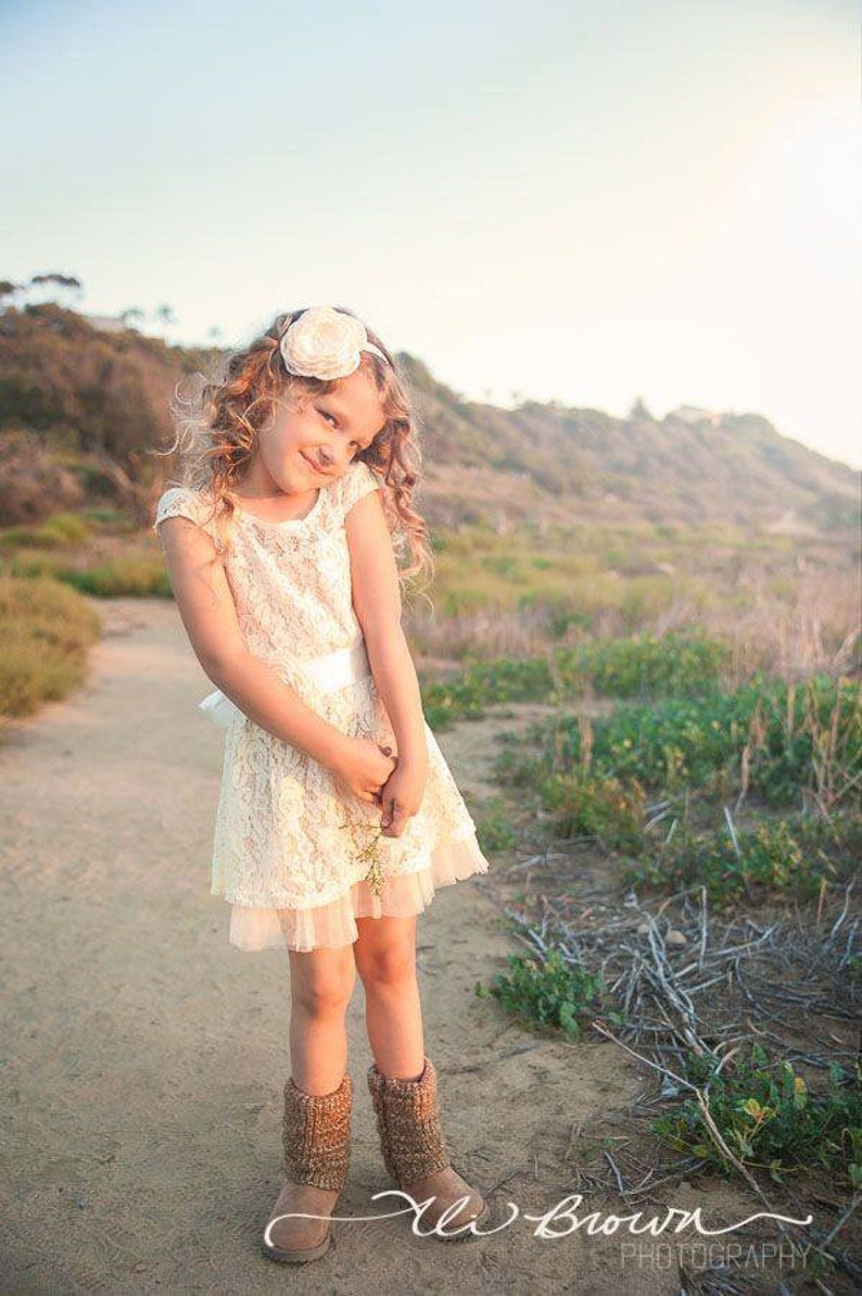 Rustic Lace Flower Girl Dress, Lace Flower Girl Dress, Lace Rustic ...