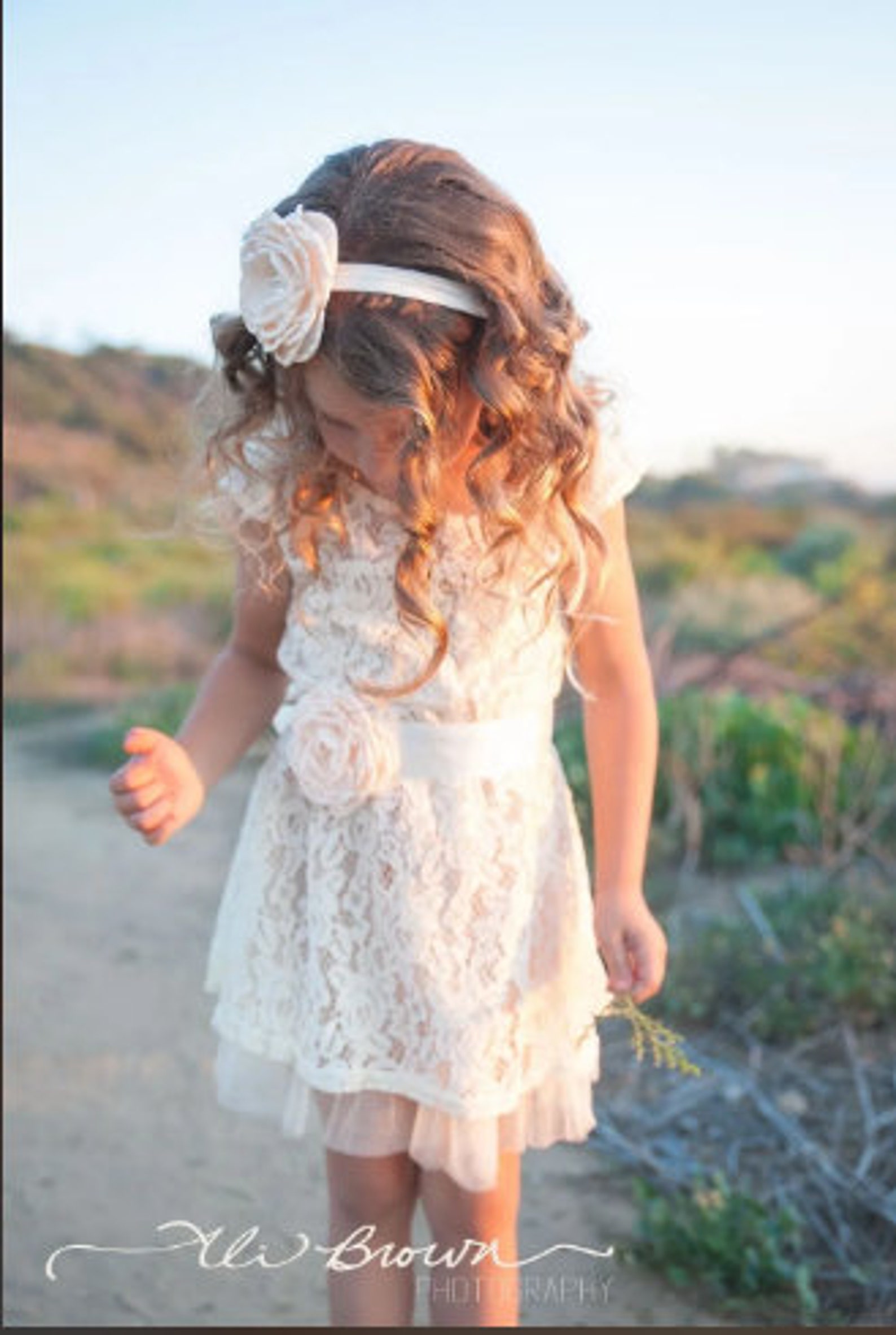 Rustic Lace Flower Girl Dress, Lace Flower Girl Dress, Lace Rustic ...