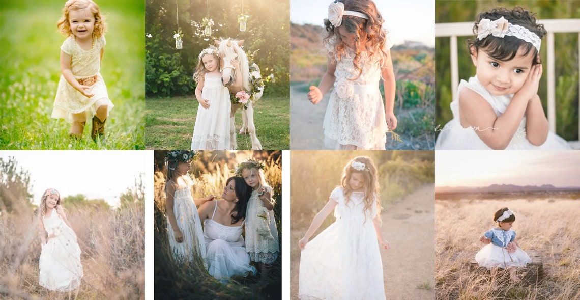 Open Back Flower Girl Dress, Open Back Lace Flower Girl Dress, Lace ...