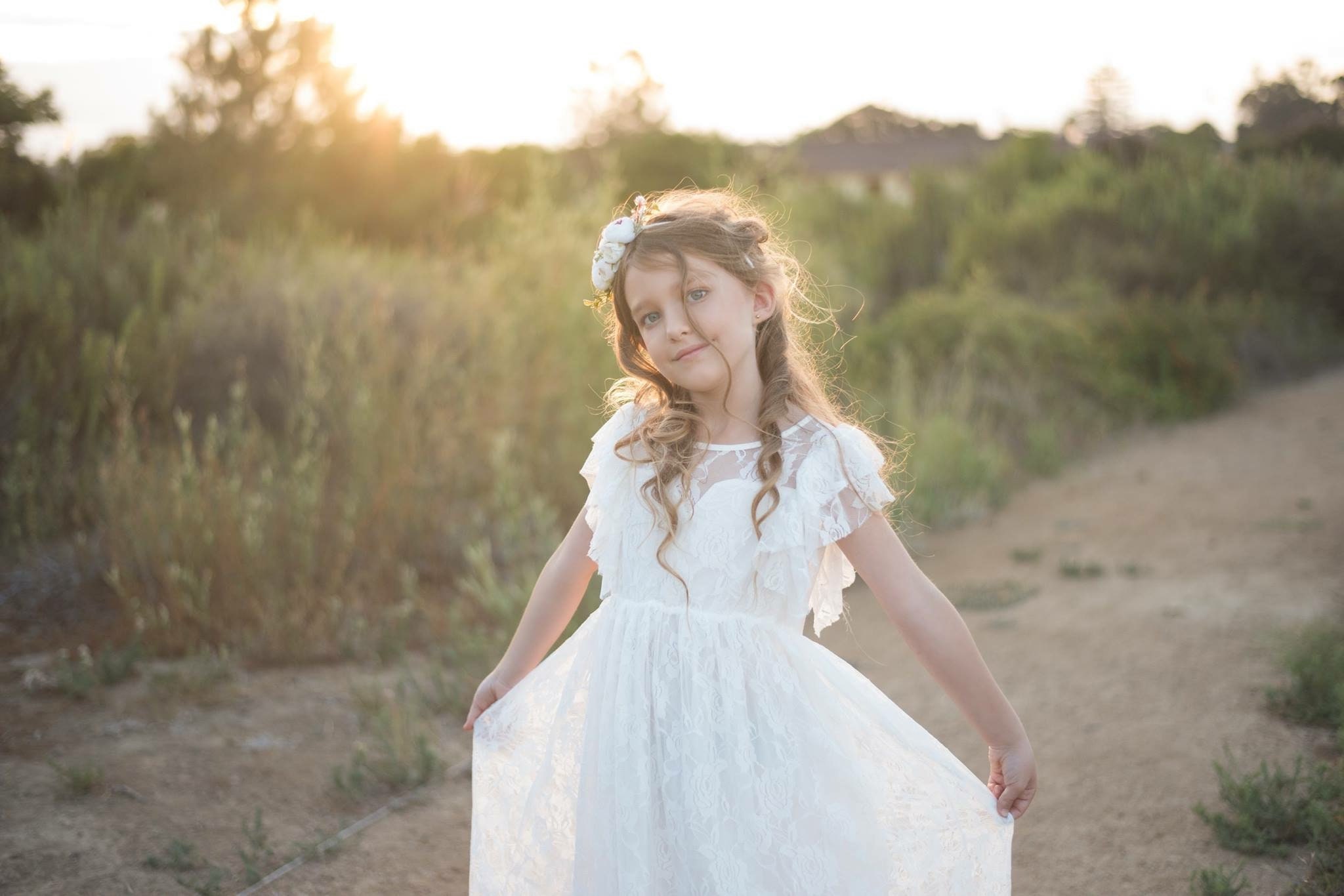 Open Back Flower Girl Dress, Open Back Lace Flower Girl Dress, Lace ...
