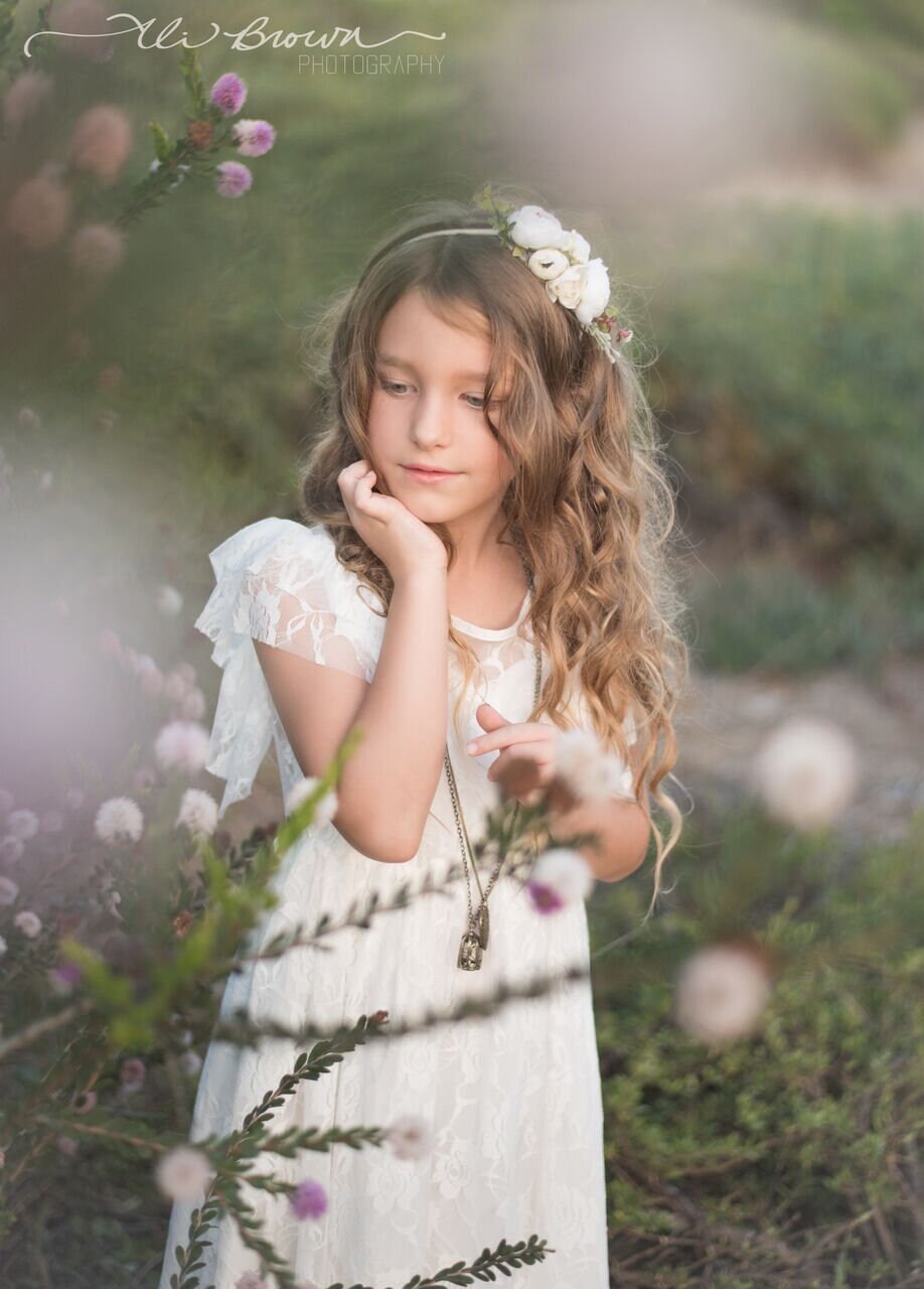 Open Back Flower Girl Dress, Open Back Lace Flower Girl Dress, Lace ...