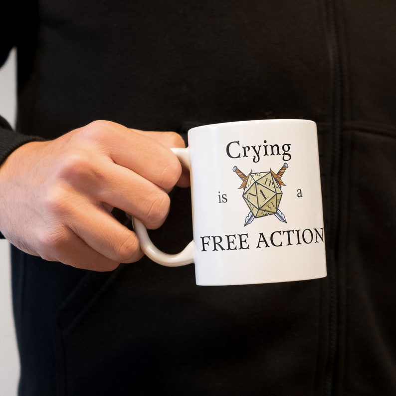 Crying is a Free Action DM Mug D20 Dice Mug D20 Coffee Mug - Etsy
