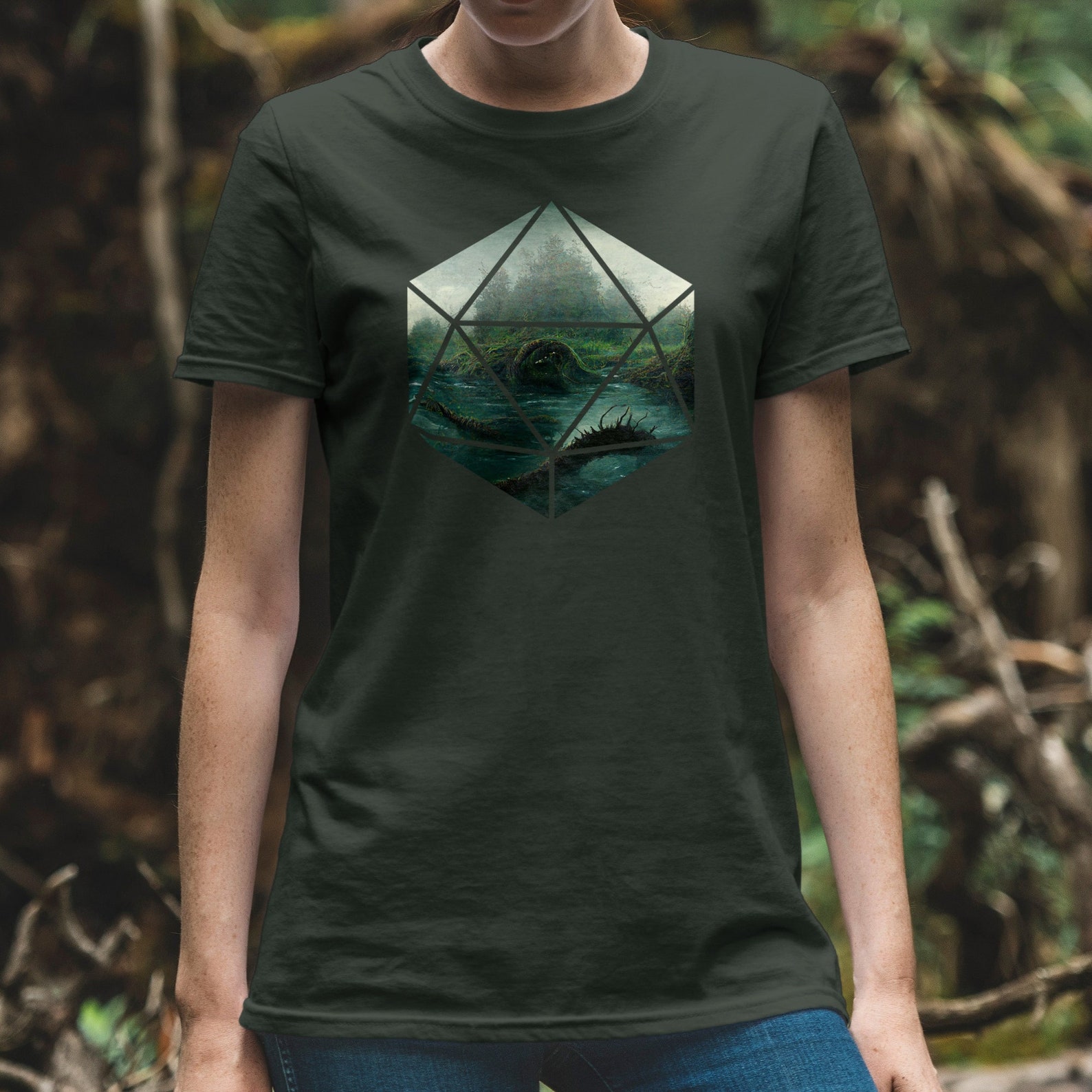Dice Art - Swamp Witch Island | DND 5e Adventure T Shirt | Massive D20 ...