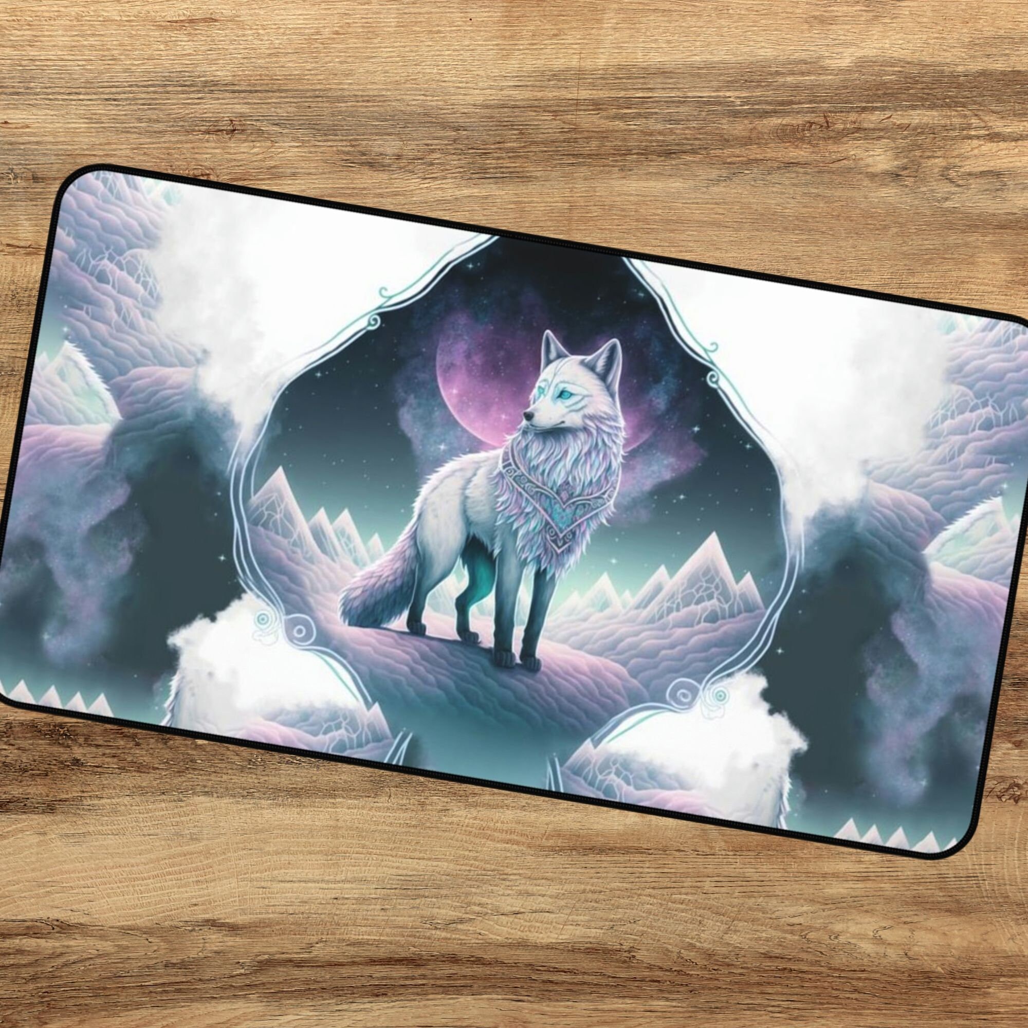 Aurora Arctic Fox Mouse Pad Teal Dnd Mousepad Dnd Desk Mat Dnd Gifts ...