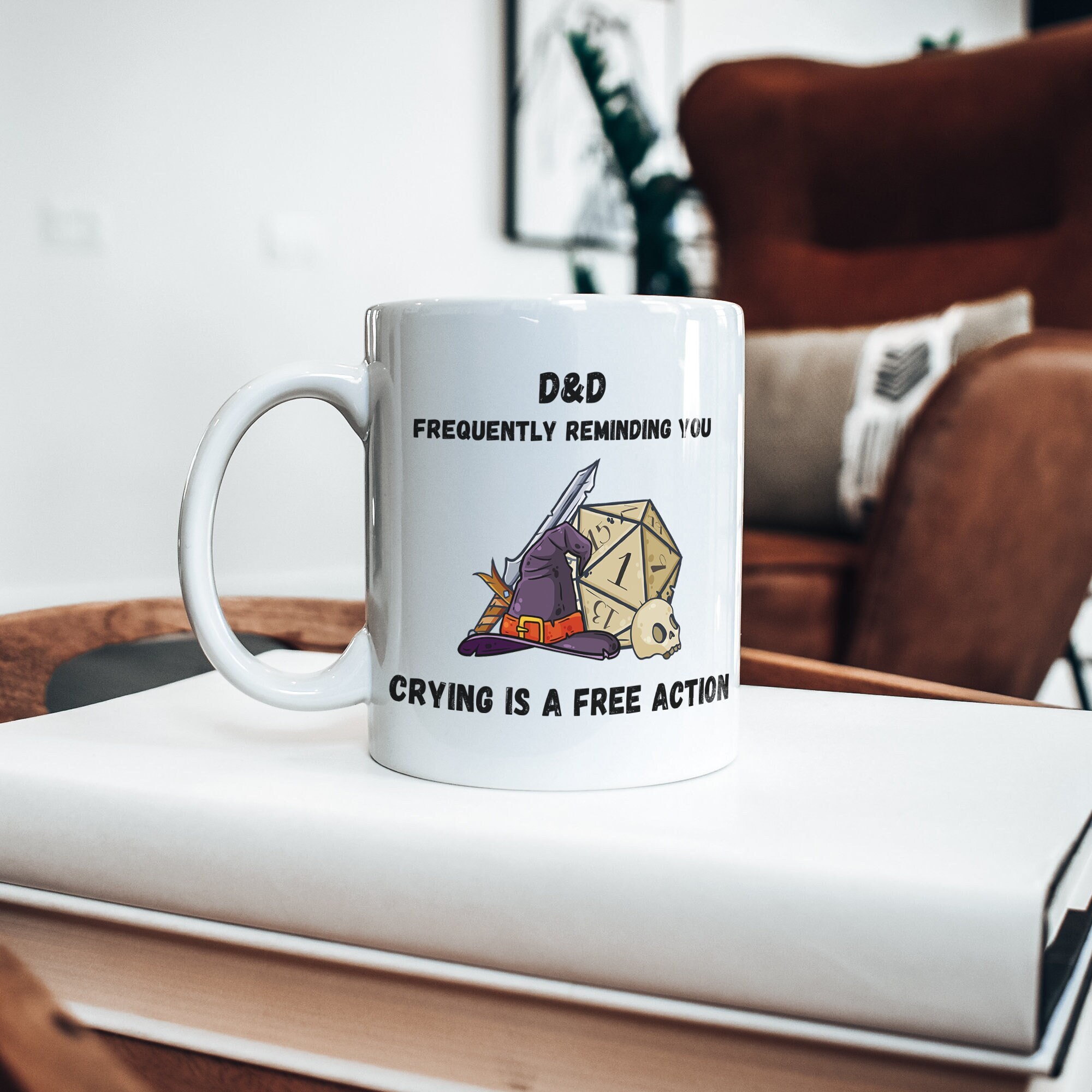 Crying is a Free Action Dungeons and Dragons Mug D20 Dice Mug D20 ...