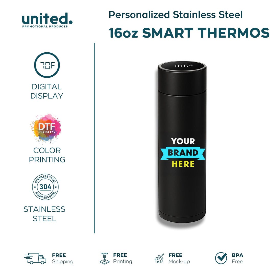 Personalized Company Gift Smart Thermos, Custom Engraved Smart Thermos ...