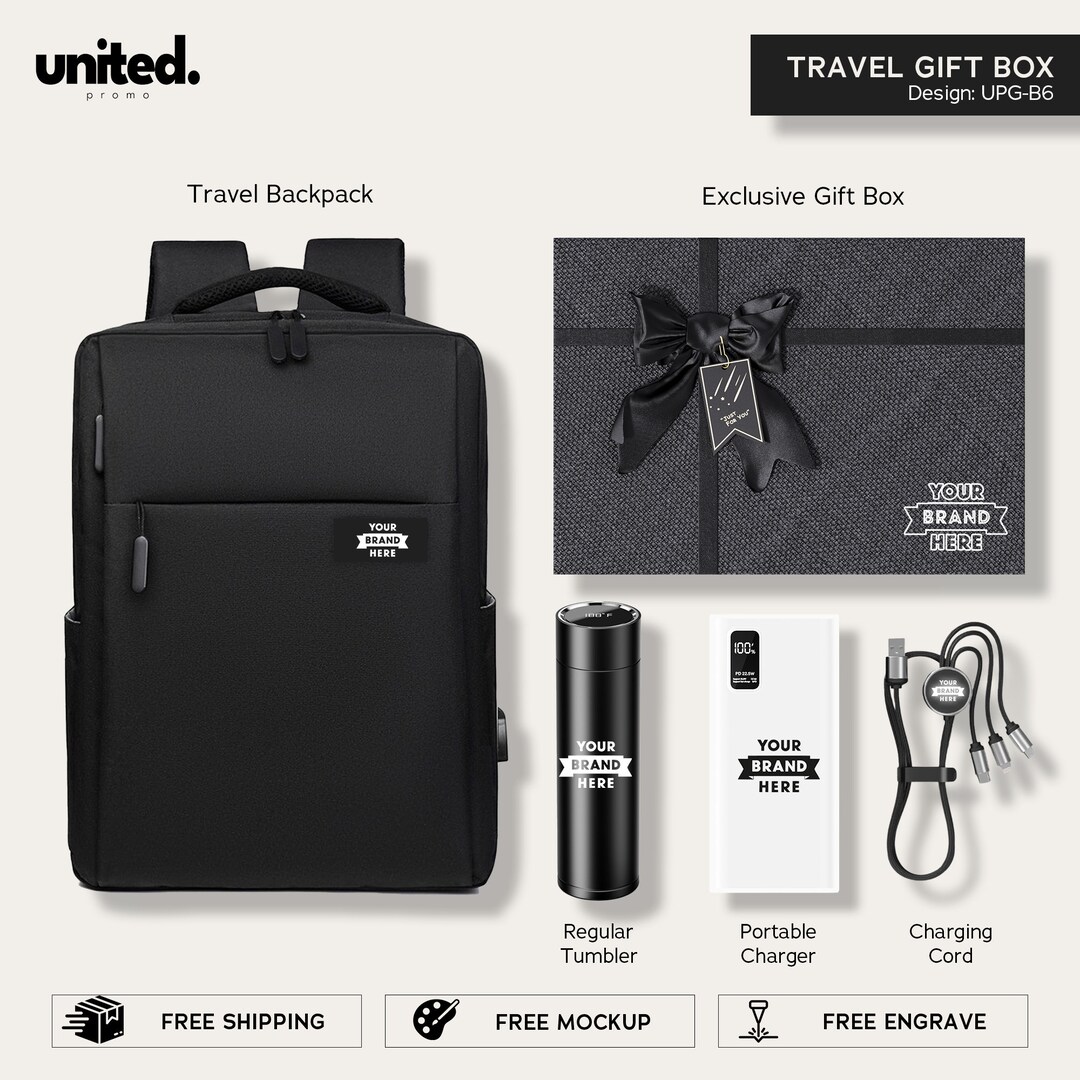 Personalized Company Logo Backpack Gift Set, Custom Company Logo ...