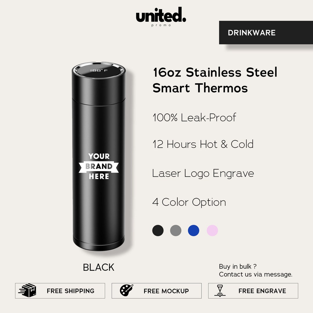 Personalized Company Gift Smart Thermos, Custom Engraved Smart Thermos ...