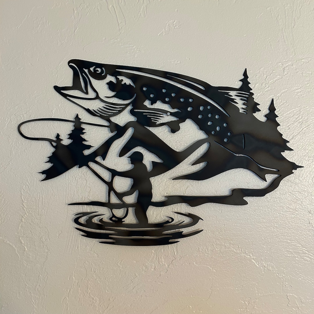 Fly Fishing Metal Sign | Customizable Metal Signs - Etsy