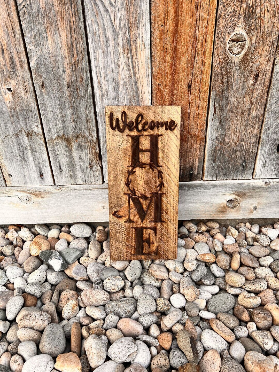 Welcome Home Wooden Sign | Customizable Wood and Edge Options - Etsy