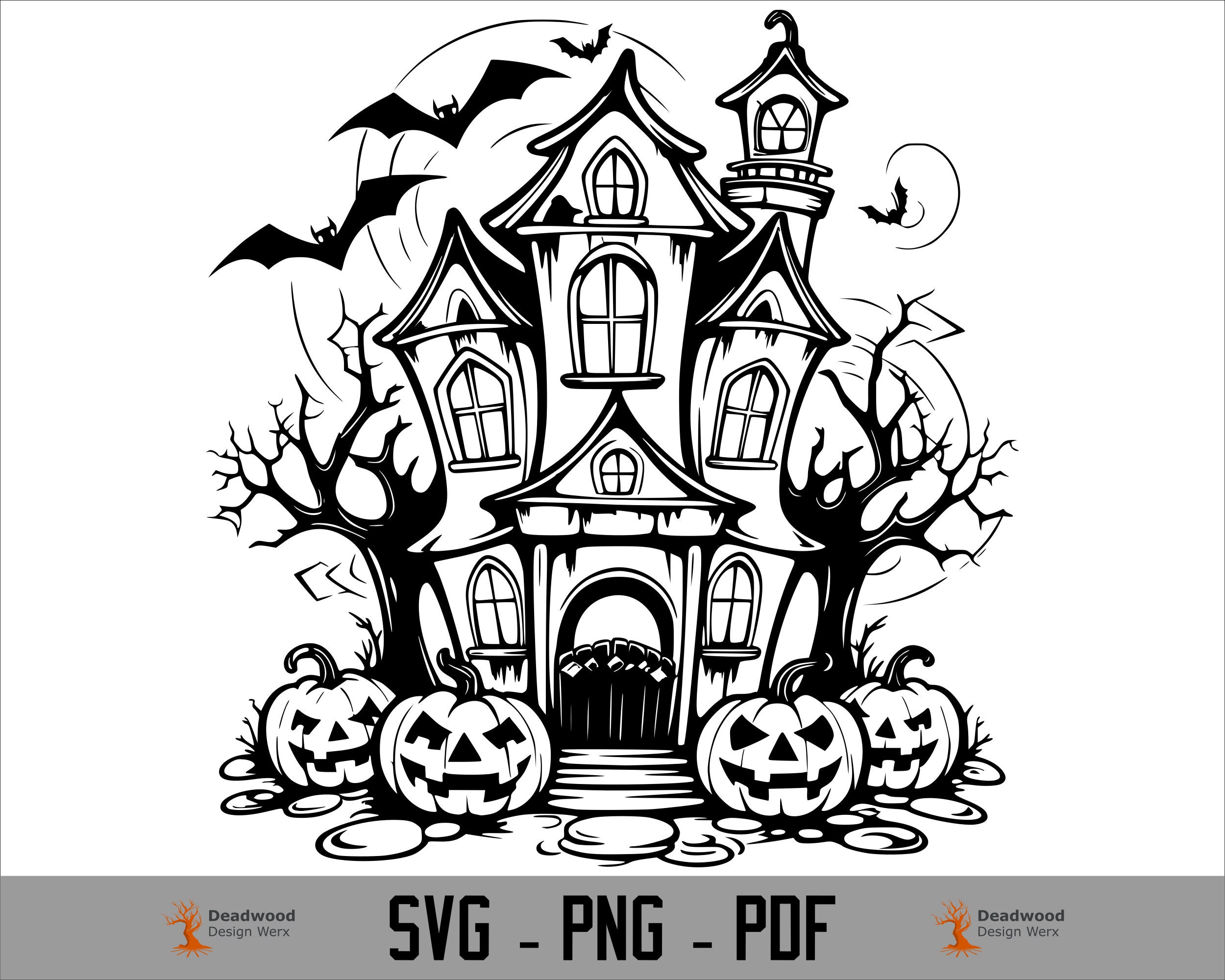 Halloween Haunted House SVG | Ready for Your Laser Cutter - Etsy