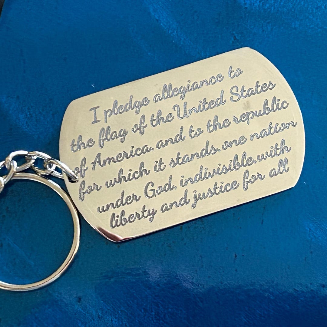 Pledge of Allegiance Dog Tag (double-sided) Keychain | Customizable - Etsy