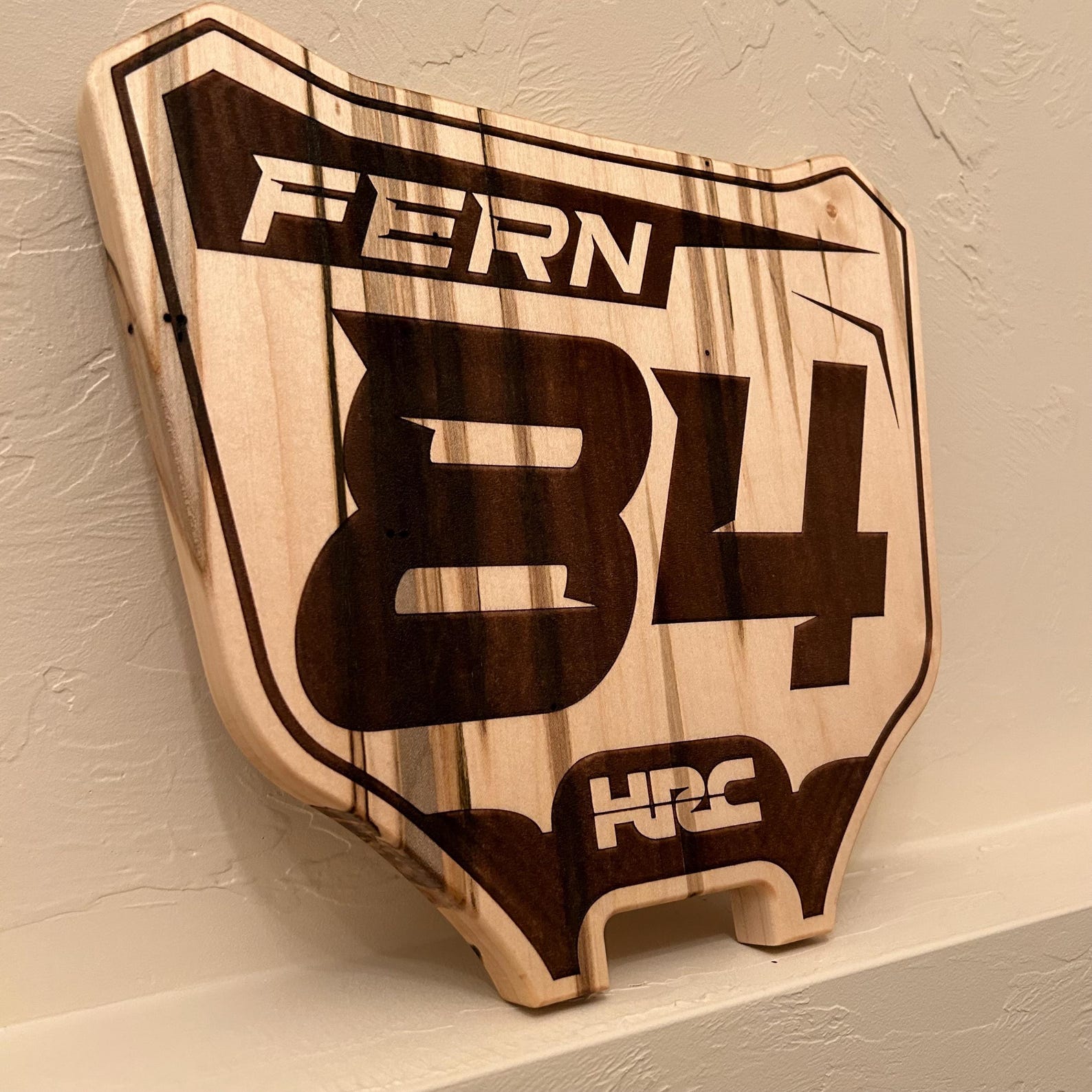 Motocross Number Plate Wooden Sign | Customizable Wood and Edge Options ...