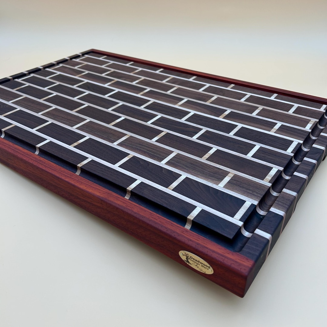 Brick Pattern Hardwood Cutting Board - Etsy