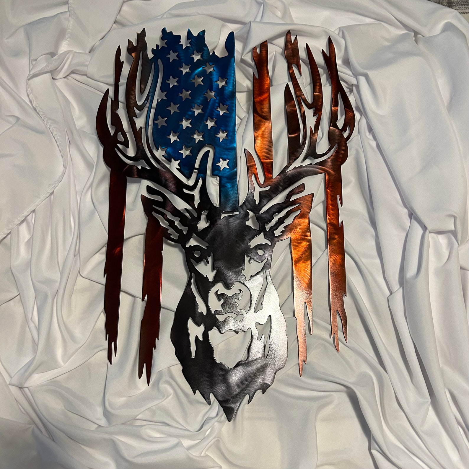 Deer American Flag Metal Sign | Customizable Metal Signs - Etsy
