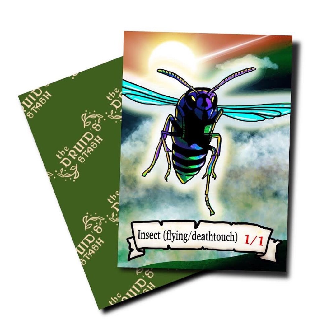 5 Insect flying/deathtouch Tokens for Magic the Gathering - Etsy