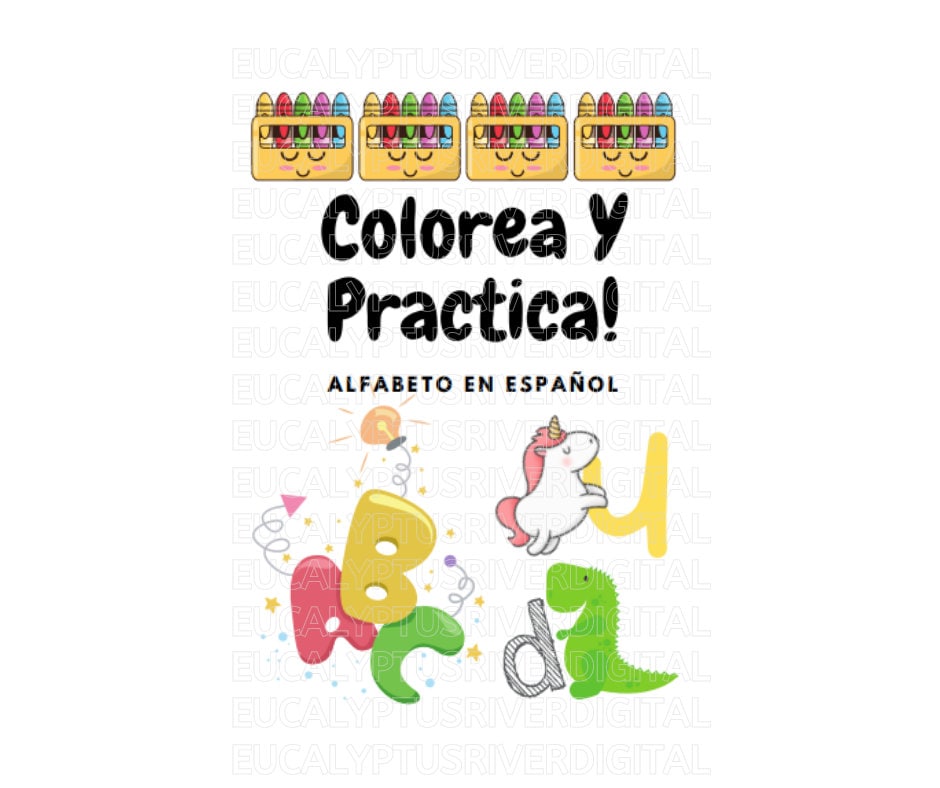 ABC Coloring Pages and Activity, Spanish - Etsy