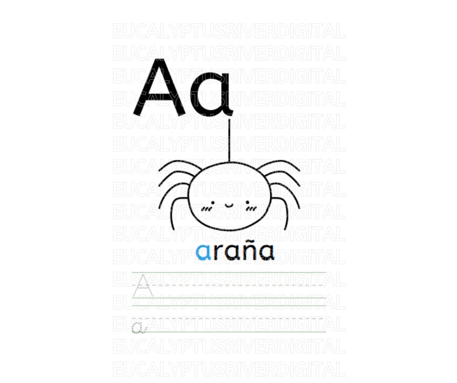 ABC Coloring Pages and Activity, Spanish - Etsy