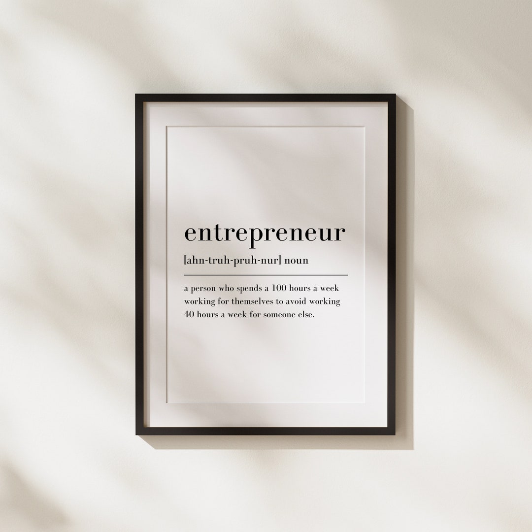 Digital Entrepreneur Definition Print Wall Art Modern - Etsy