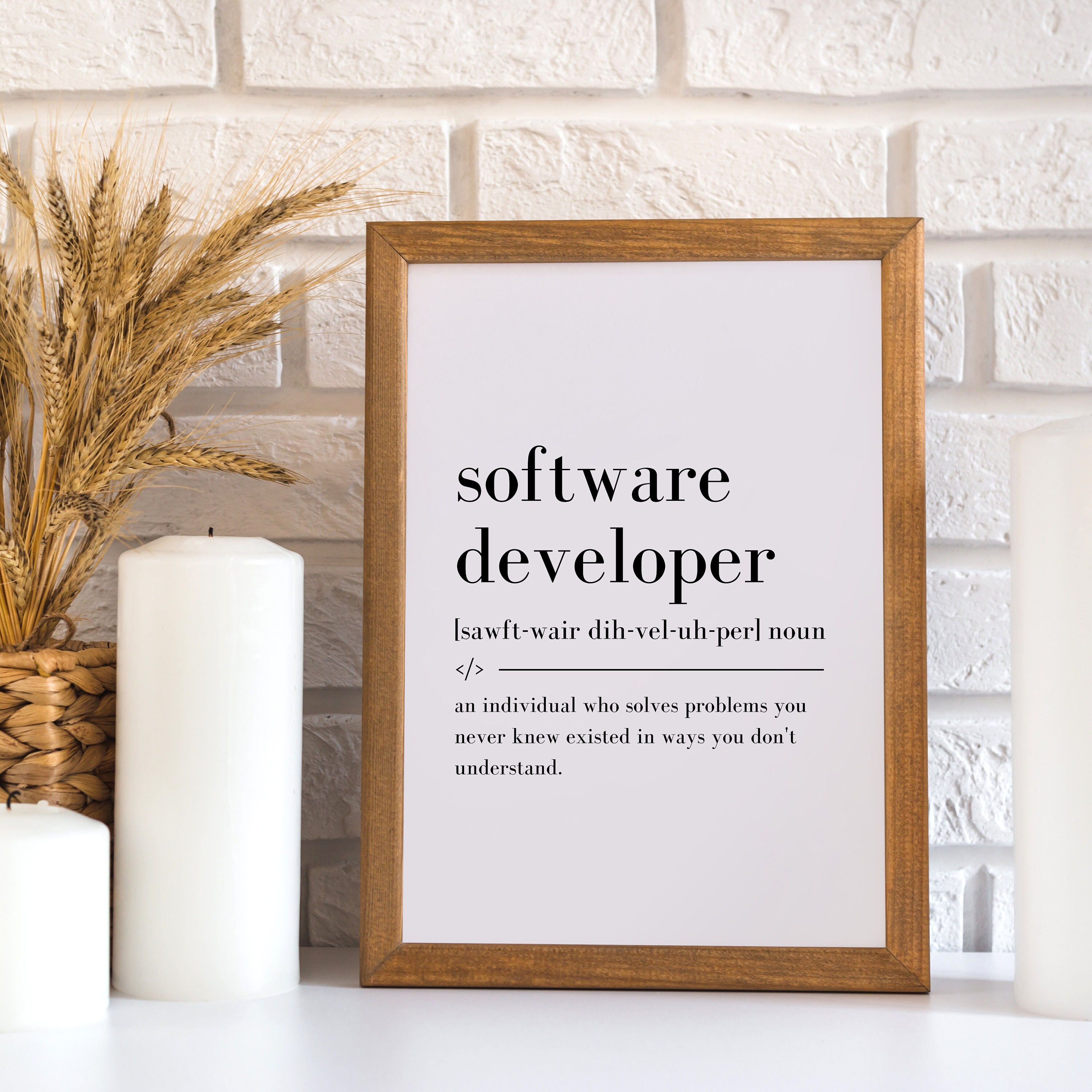 Digital Software Developer Definition Print Wall Art - Etsy
