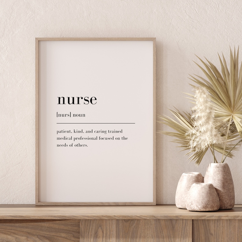 Digital Nurse Definition Print Wall Art Modern Poster Downloadable CNA ...