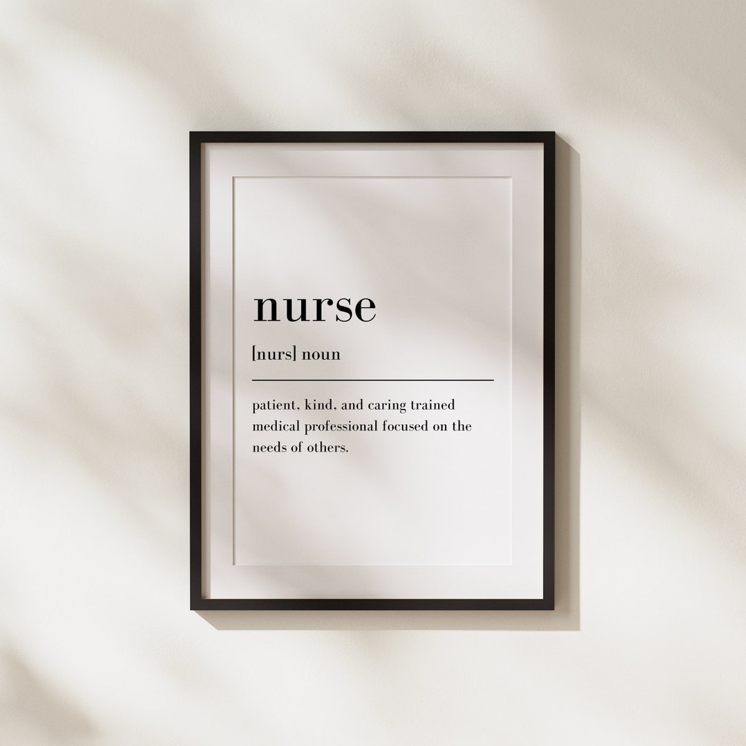 Digital Nurse Definition Print Wall Art Modern Poster Downloadable CNA ...