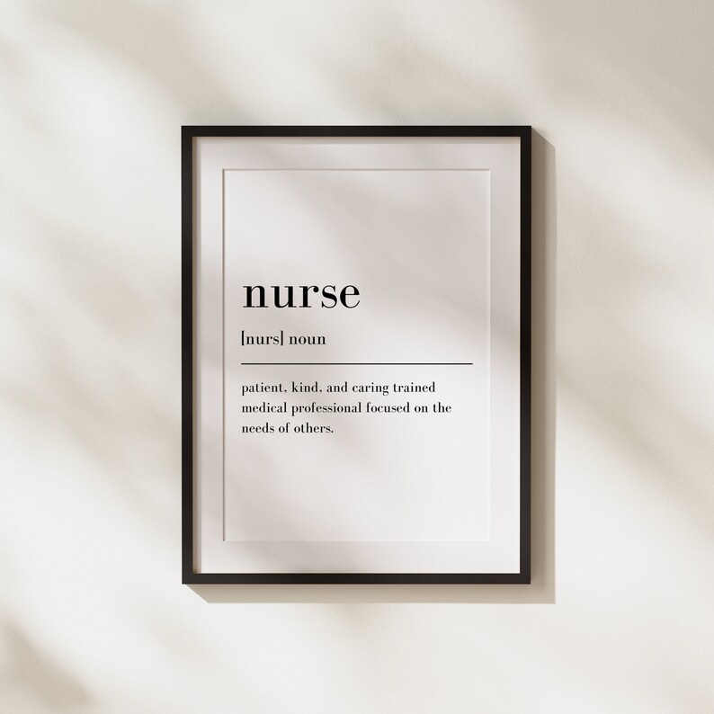 Digital Nurse Definition Print Wall Art Modern Poster Downloadable CNA ...