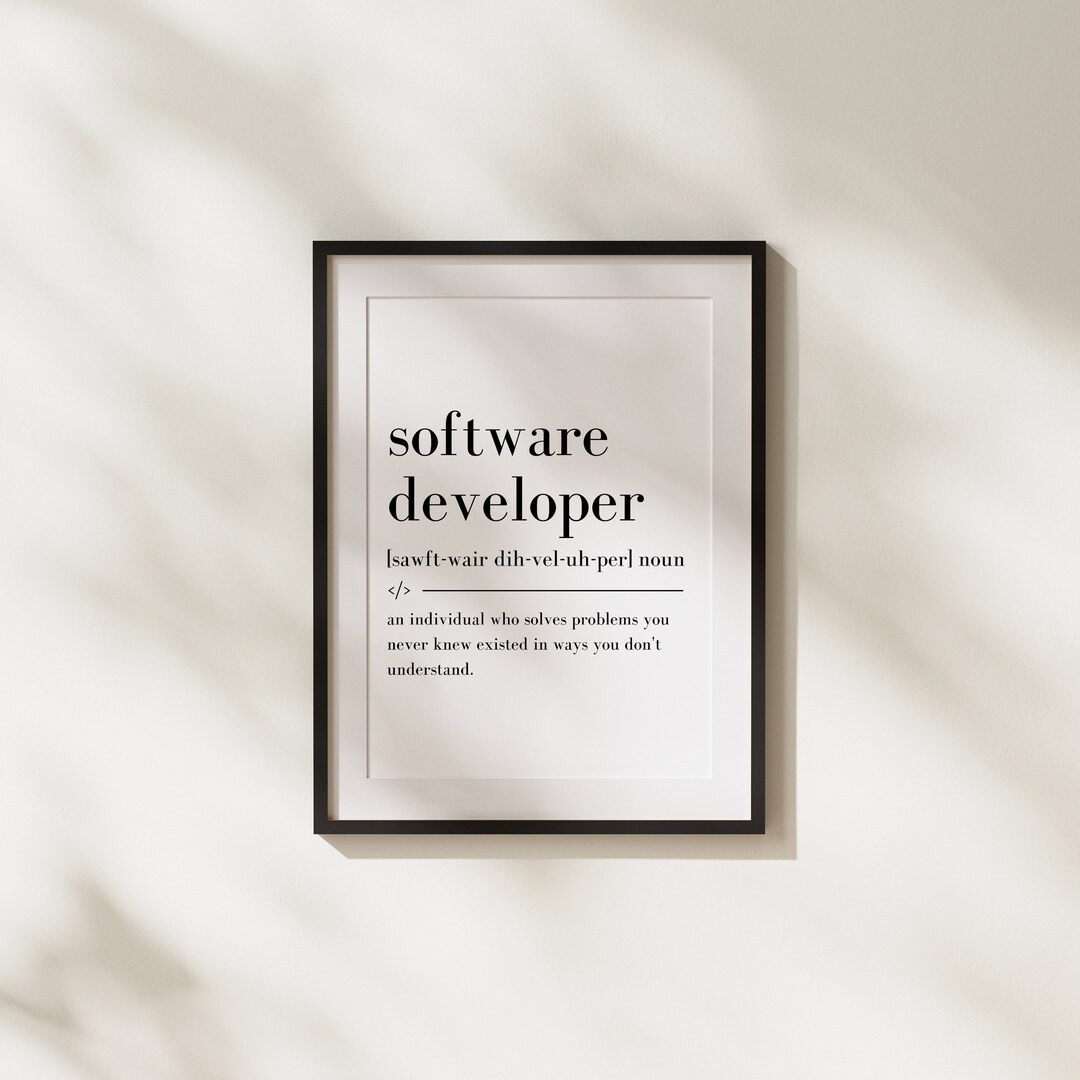 Digital Software Developer Definition Print Wall Art Poster ...