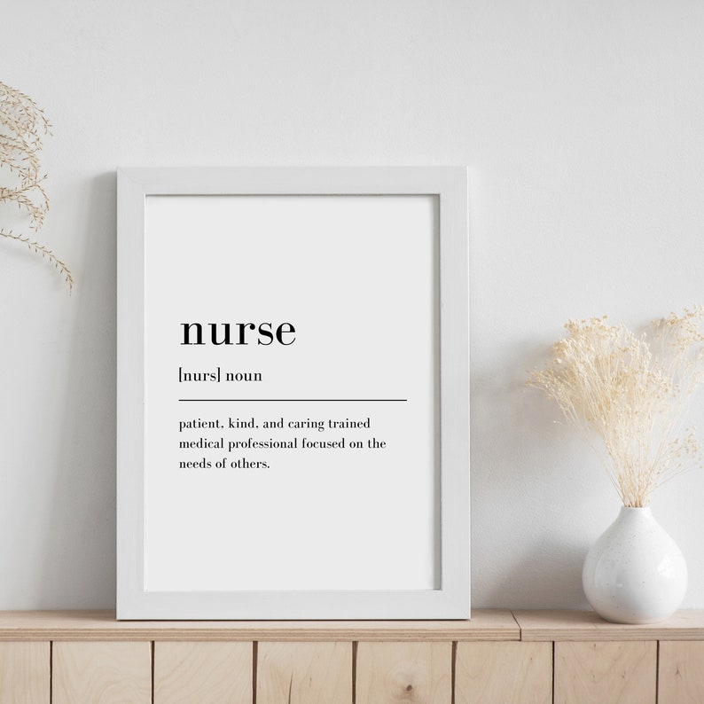 Digital Nurse Definition Print Wall Art Modern Poster - Etsy