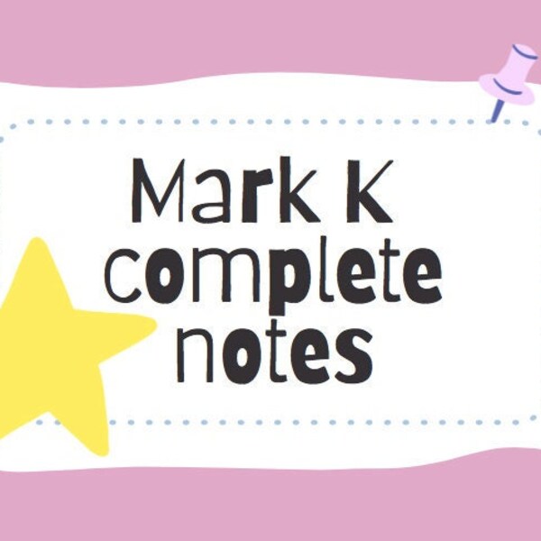 Mark K Lecture Notes - Etsy
