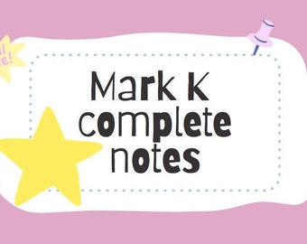 Mark K Lecture Notes - Etsy