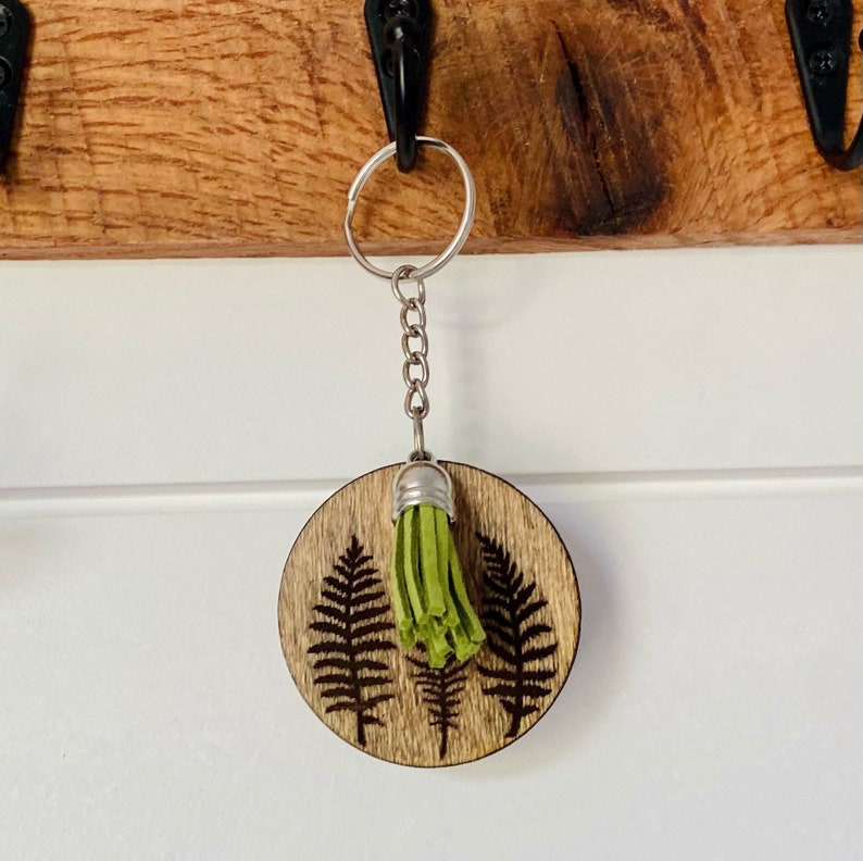 Fern Leaf Print Keychain || Laser Cut || Wooden Keychain || Woodsy ...