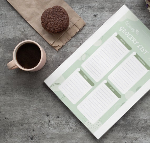 Minimal Weekly Grocery List Printable Productivity List - Etsy
