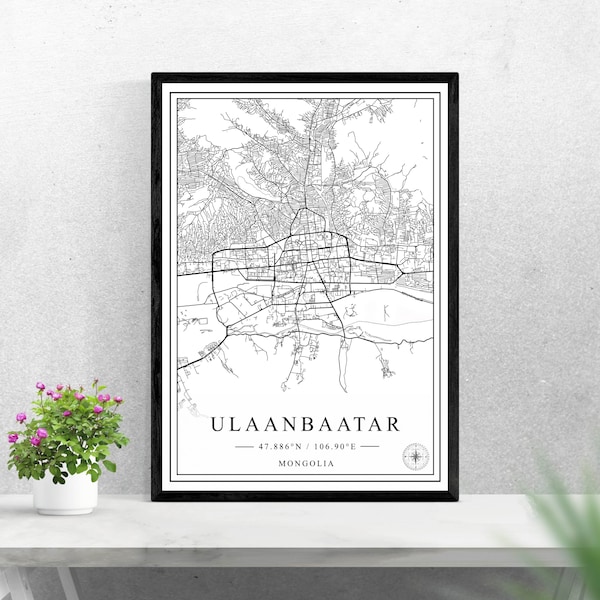 Ulaanbaatar City Map - Etsy