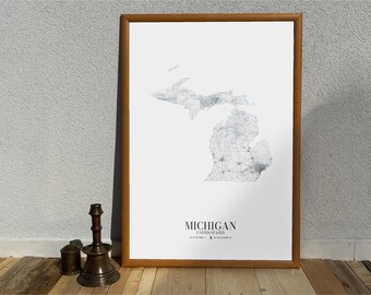 USA Poster Illustrated Map USA Educational Map USA Cartoon Map Gift for ...