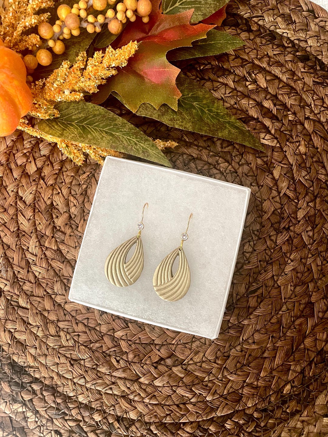 Kate Polymer Clay Earrings Metallic Earrings Clay Jewelry Elegant ...