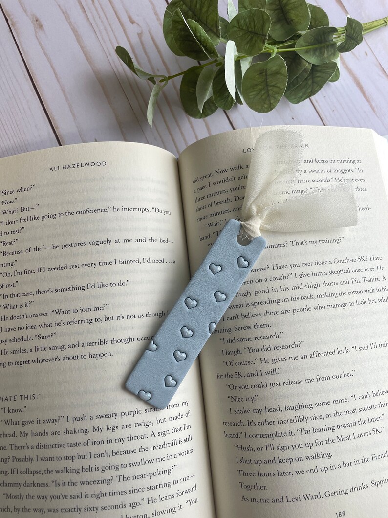 Glitter Hearts Polymer Clay Bookmark Valentines Bookmark Unique Gift ...