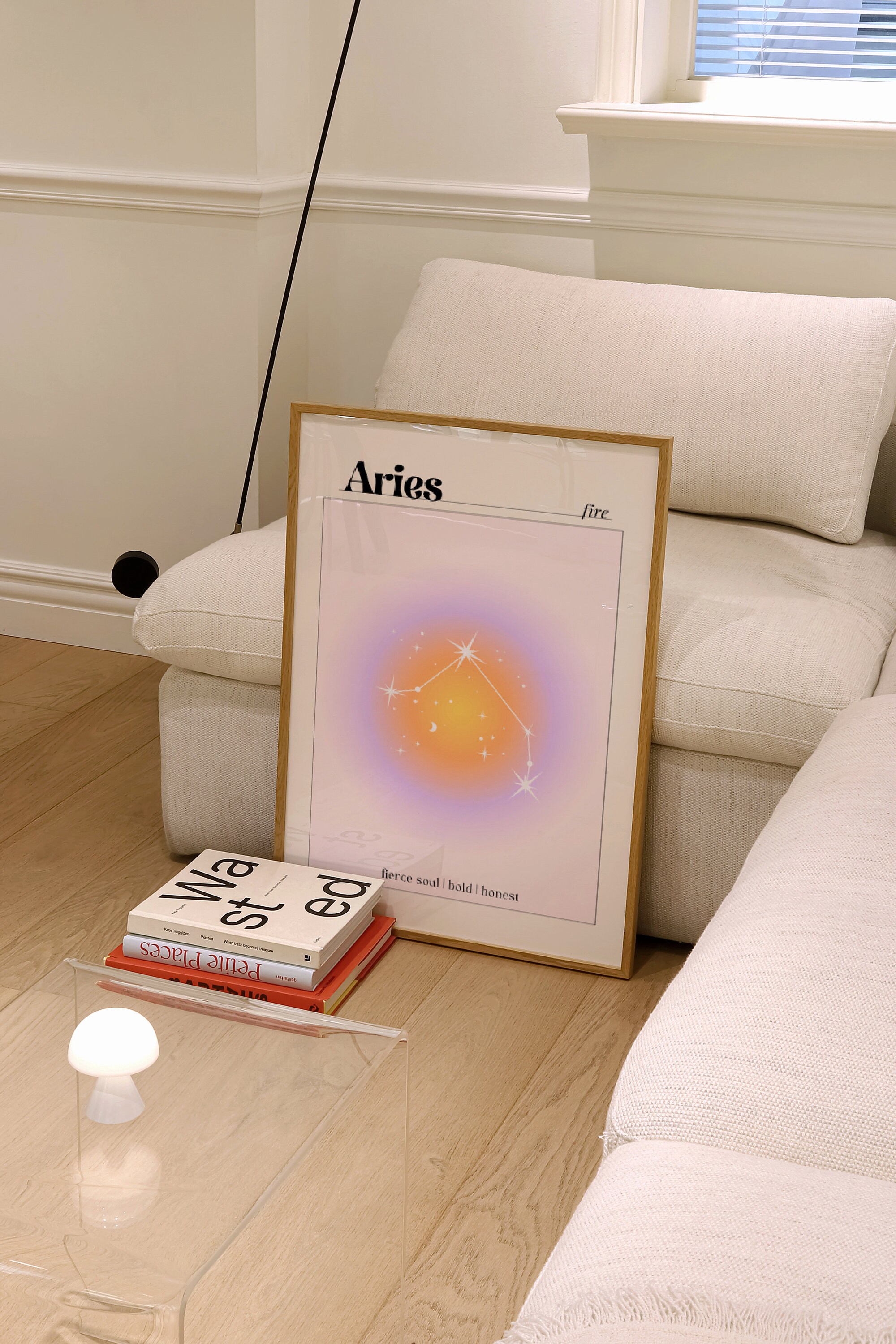 Aries Aura Poster Purple Zodiac Sign Circle Gradient - Etsy