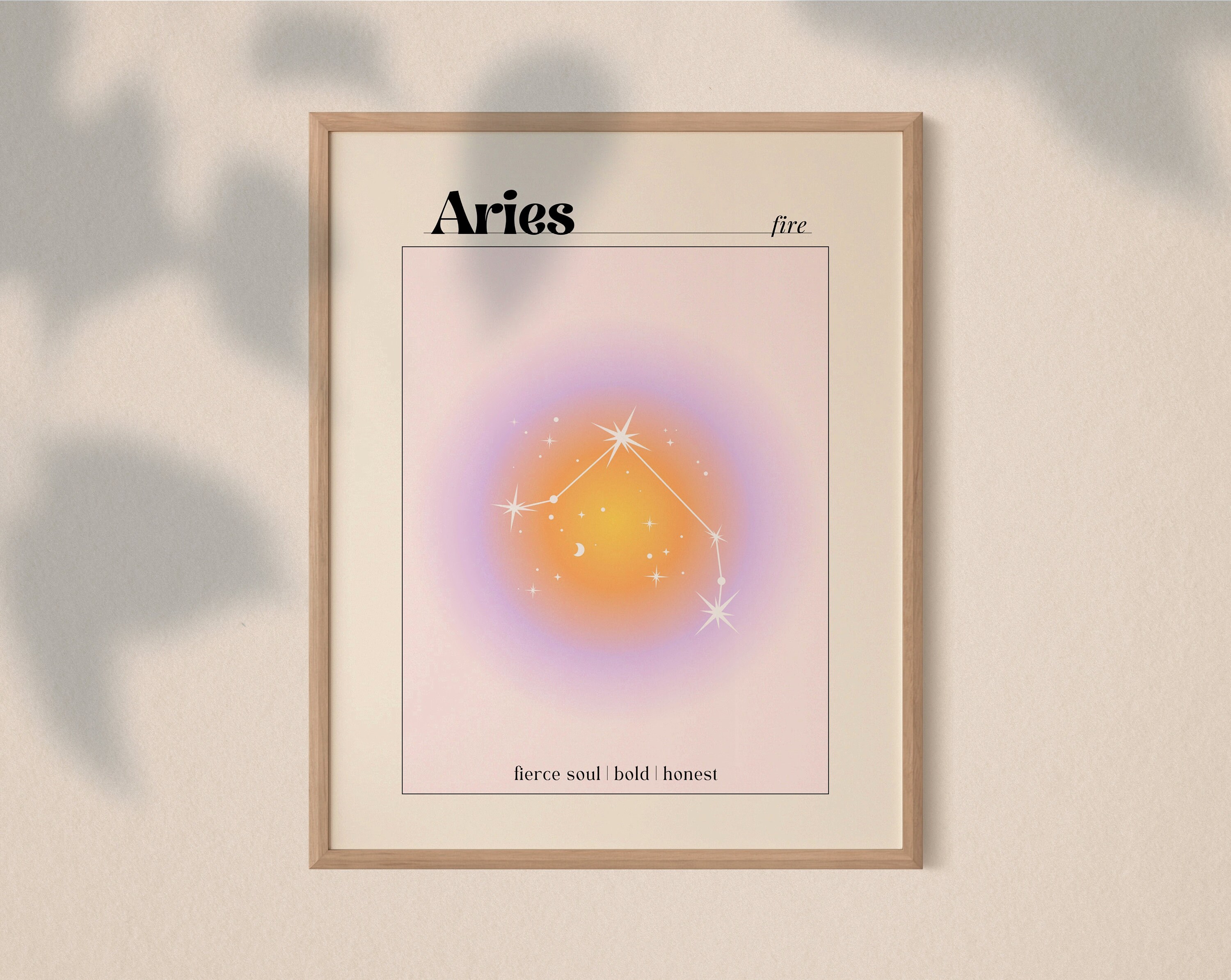 Aries Aura Poster Purple Zodiac Sign Circle Gradient - Etsy