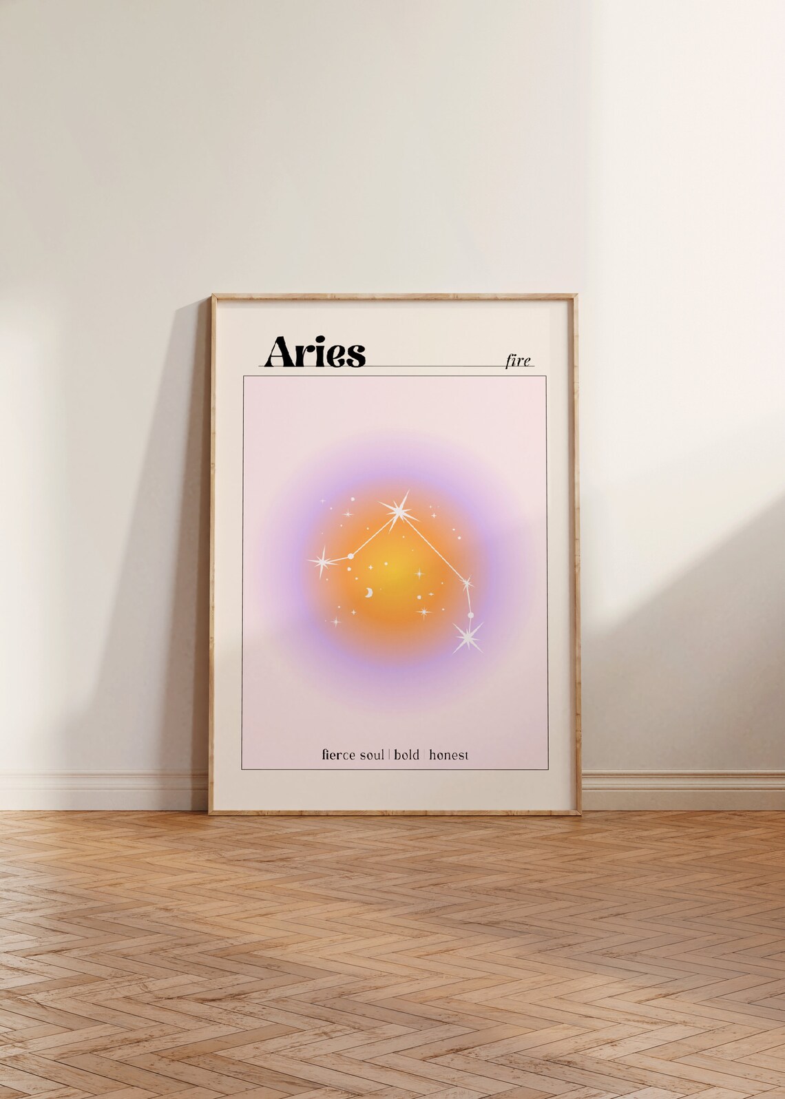 Aries Aura Poster Purple Zodiac Sign Circle Gradient - Etsy