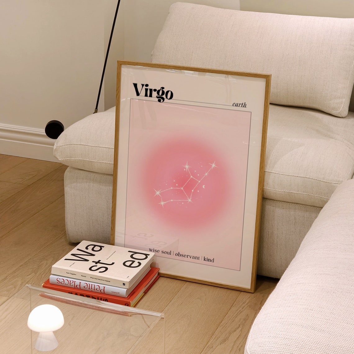Virgo Poster Pastel Pink Aura Print Y2K Aesthetic Wall Art - Etsy