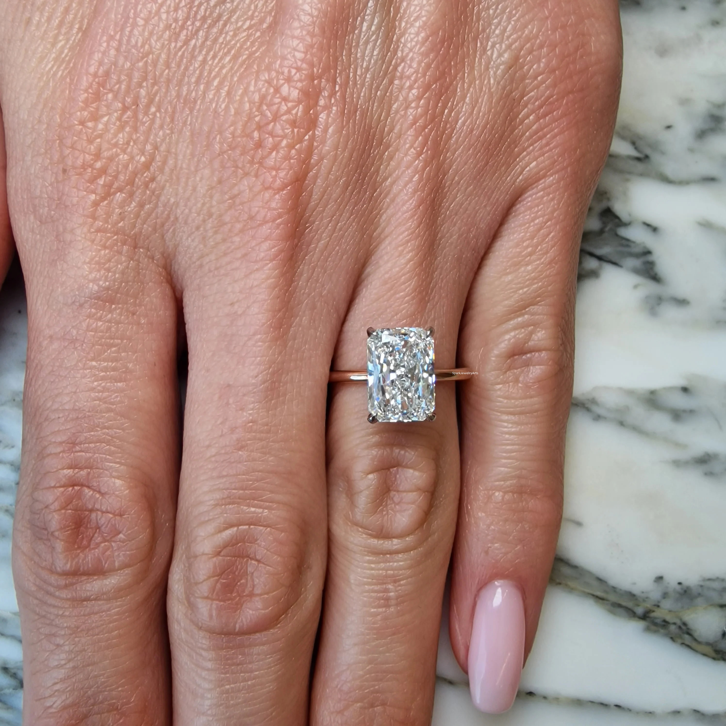 3 CT Radiant Cut Moissanite Engagement Ring Solitaire Ring - Etsy