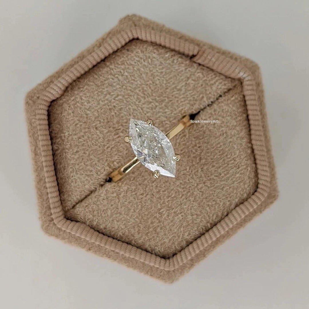 2 CT Marquise Cut Moissanite Engagement Ring Marquise Wedding Ring ...