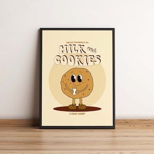 Retro Cookie Poster, Retro Character Wall Print, Retro Food Poster ...